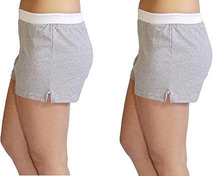 Jerzees Juniors Pack of 2 Womens Gym/Running/Yoga/Cheer Shorts (S, Grey ...