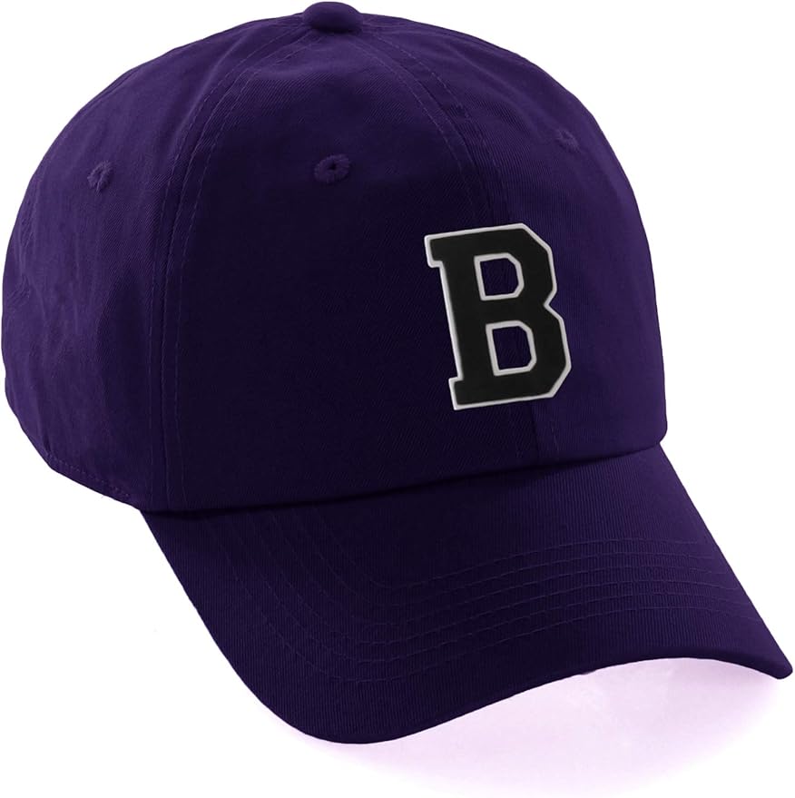 Customized Letter Intial Baseball Hat A to Z Team Colors, Purple Cap ...