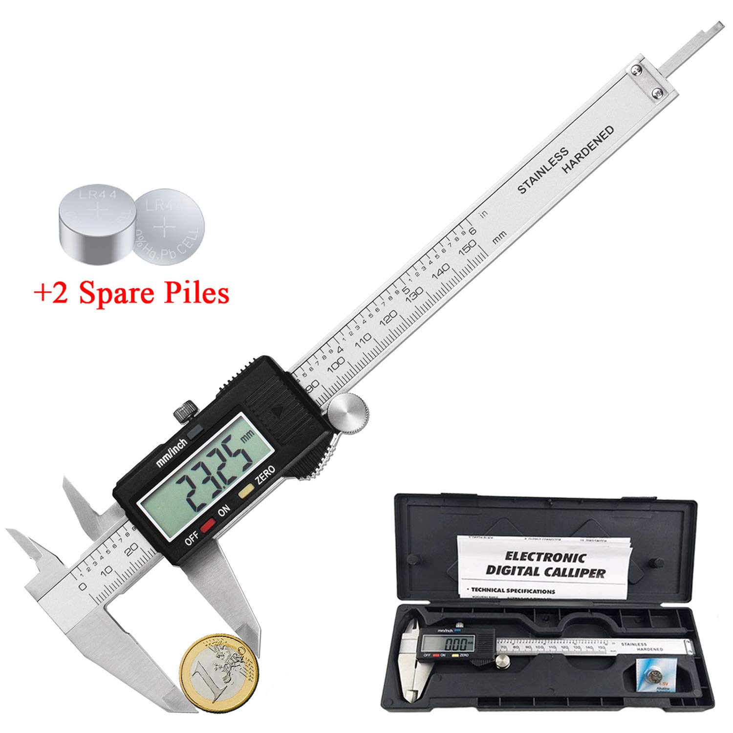 Homeet 150MM Messschieber Digitale Schieblehre 0.01MM Auflösung ...