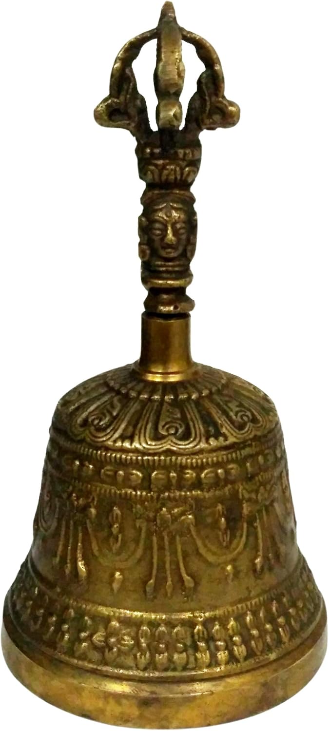 Buy Purpledip Bell Metal Tribhu (Ghanta) Bell with Dorje Handle ...