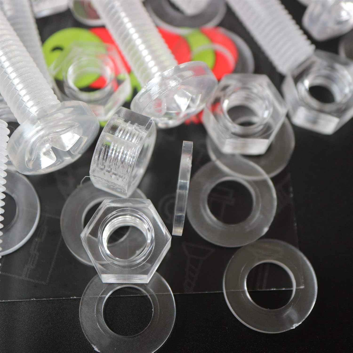 Pack of 60 Transparent Clear Plastic Acrylic M6 x 40mm Nuts & Bolts ...
