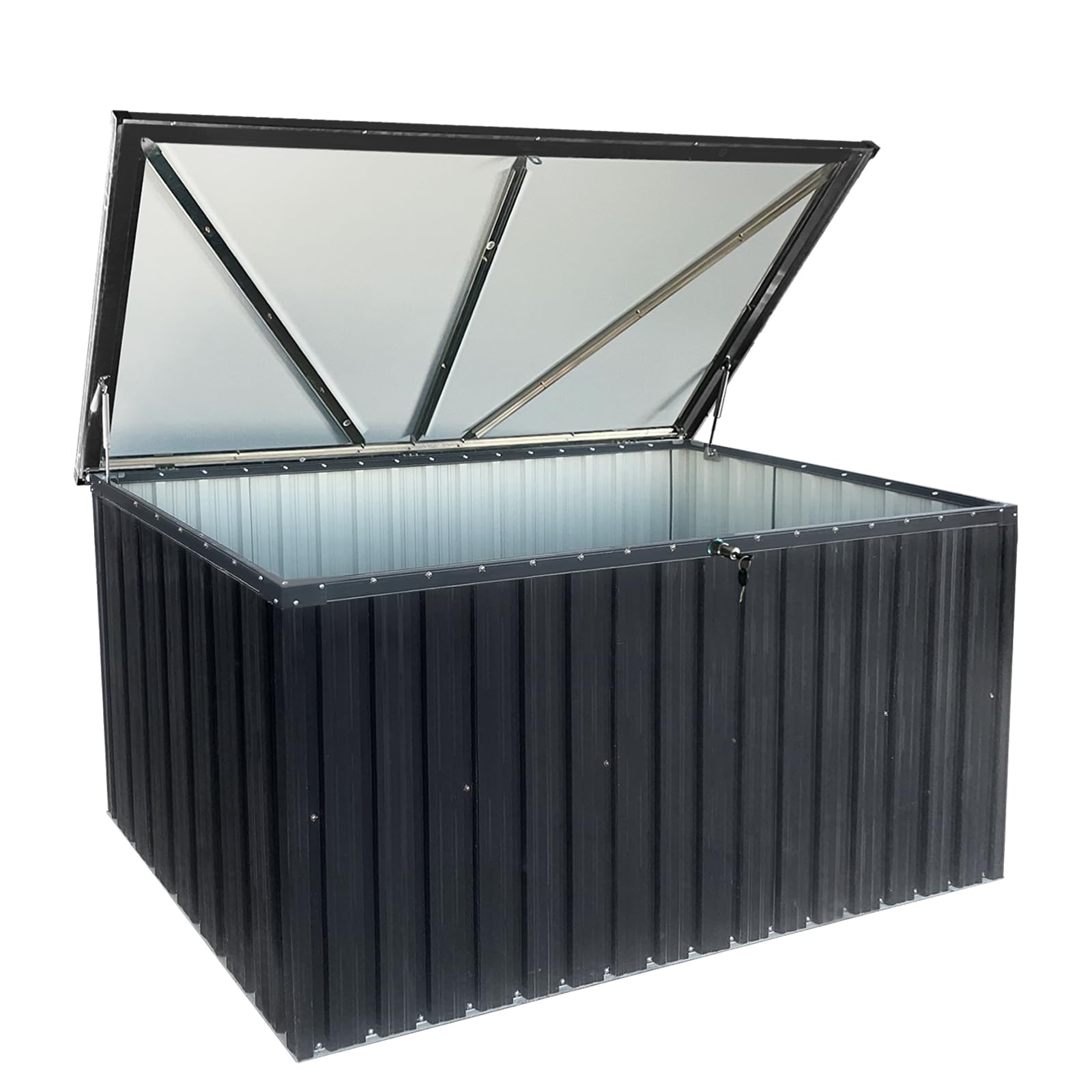 Outdoor Storage Box, 344 Gallon Waterproof Metal Storage Box for Patio ...