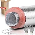 Cuchiilo 6 Inch 25 Feet Insulated Flexible Duct R8,6 inch Insulated r8 ...
