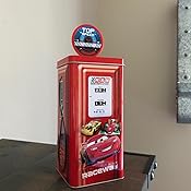 Amazon.com: Disney Pixar Cars 2 Lightning McQueen Tin Gas Pump Bank ...