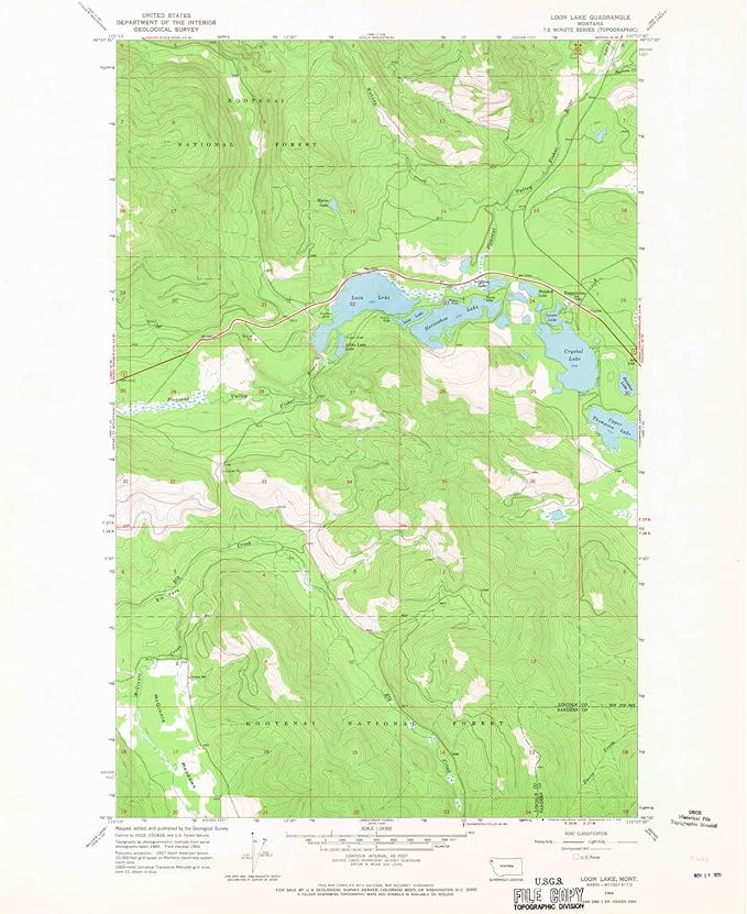 Amazon.com : YellowMaps Loon Lake MT topo map, 1:24000 Scale, 7.5 X 7.5 ...