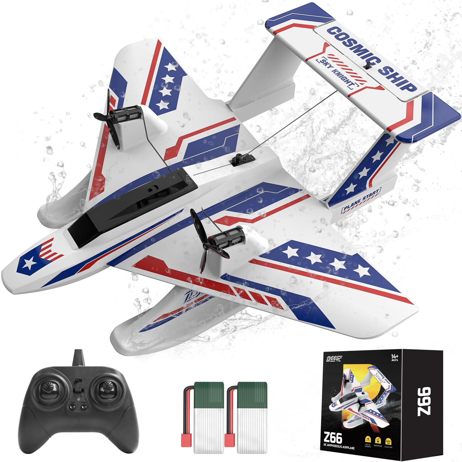 DEERC 3CH Amphibious RC Plane for Water, Land & Air, Remote Control ...