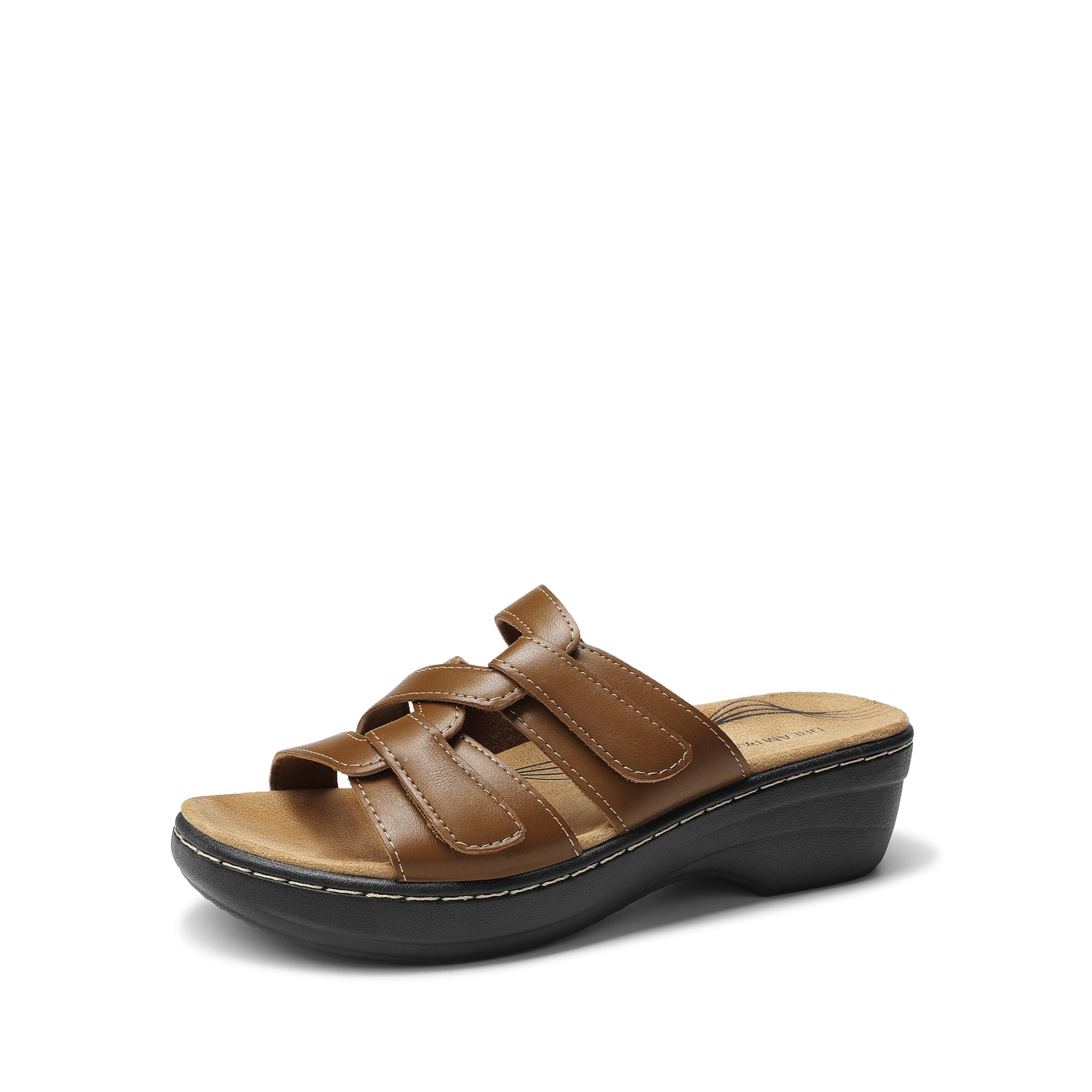 DREAM PAIRS Women's Arch Support Slide Sandals Adjustable Straps Slip ...