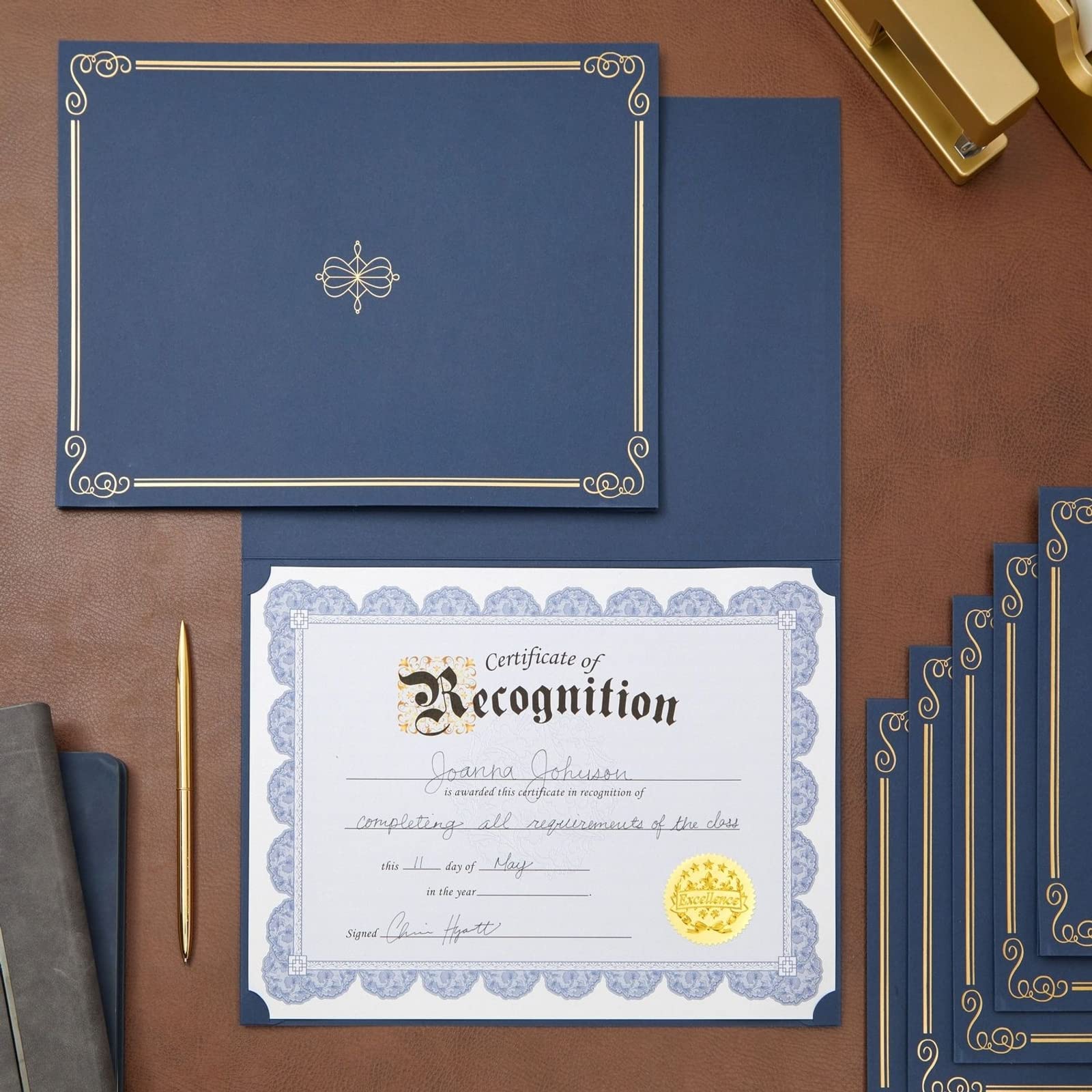 Mua Best Paper Greetings 96 Sheets Navy Blue Floral Certificate Paper ...