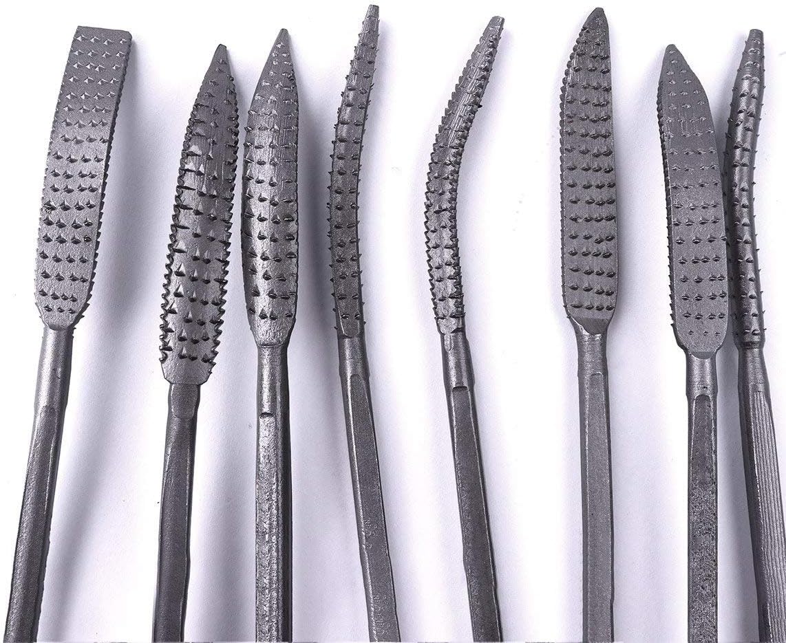 UCTOP STORE 8 PCS 5.5 X 200mm Double Ended Riffler Wood Rasp File Set ...