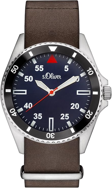 s.Oliver Men's Quartz Watch Analogue Display and Leather Strap SO-3129 ...