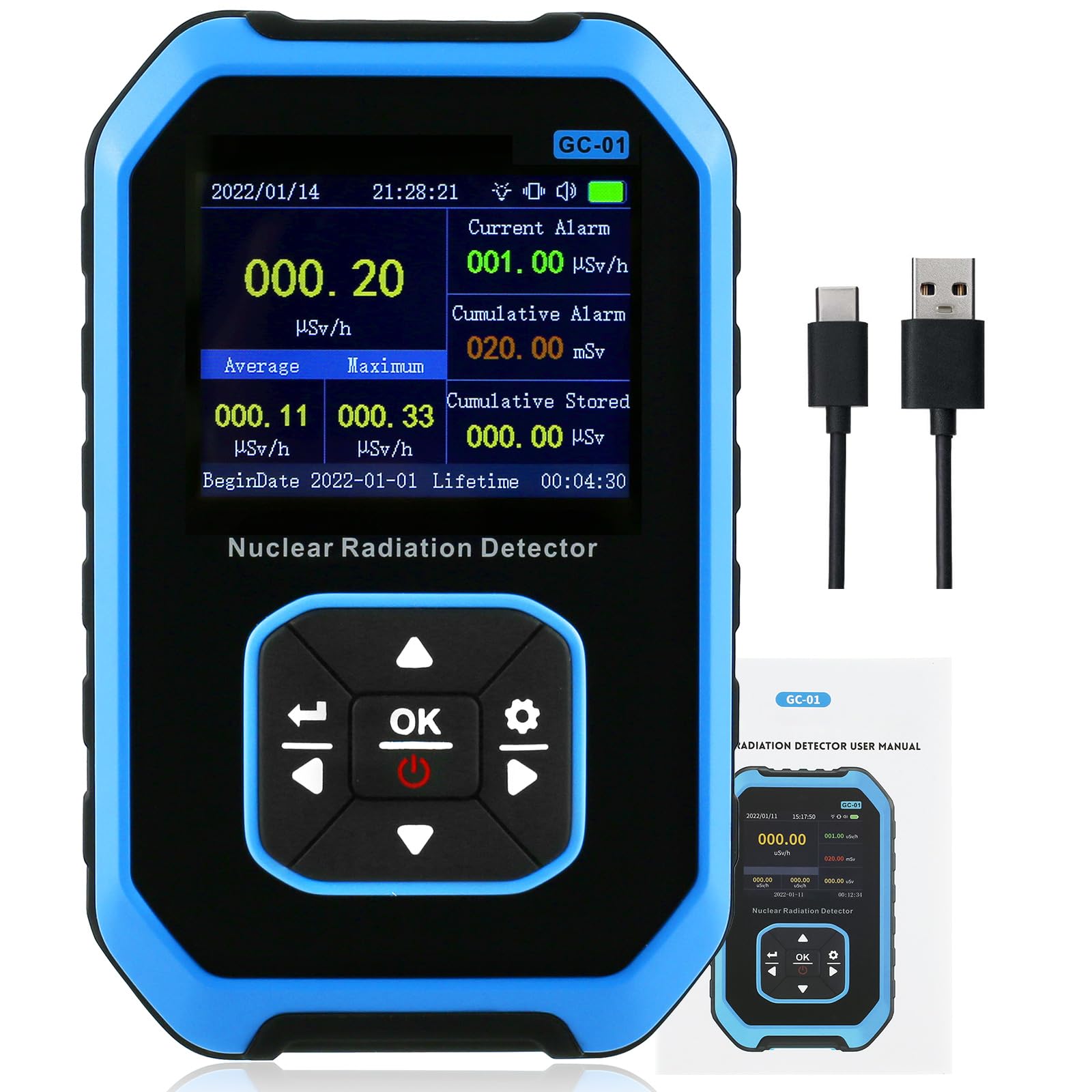 Mua Geiger Counter Nuclear Radiation Detector, Radiation Dosimeter with LCD Display, Portable ...