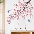 Amazon.com: Pink Blossom Tree Wall Decals Birds on Branch Wall Stickers ...