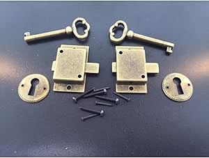 Amazon.com: LIKE SHOP 2 Curio Cabinet Front Door key and Lock Set in ...