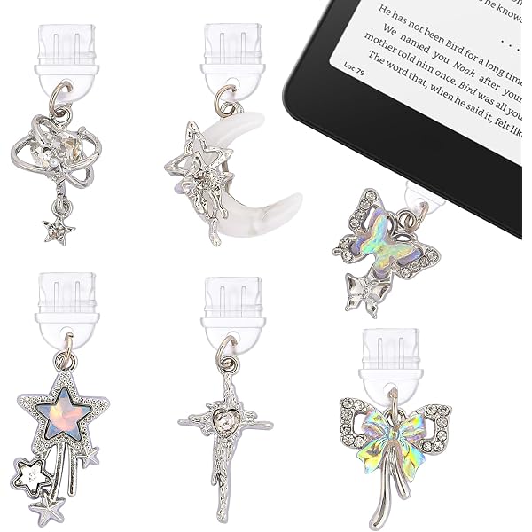 Kindle Dust Plug Charm 8 Pcs Gold Star Moon Sun Charms For Kindle ...