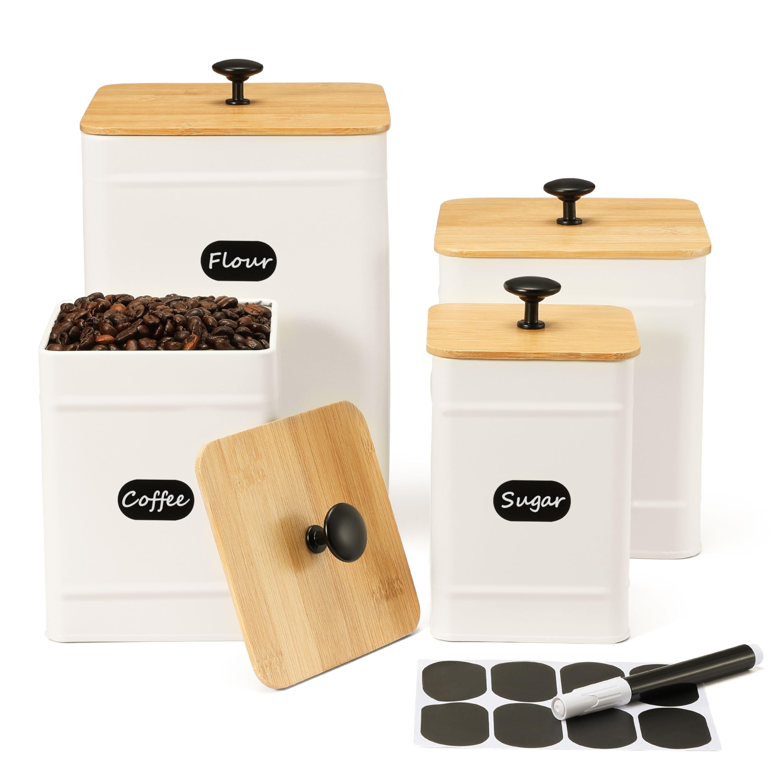 PERFNIQUE Kitchen Canisters, Canister Sets for Kitchen Counter ...