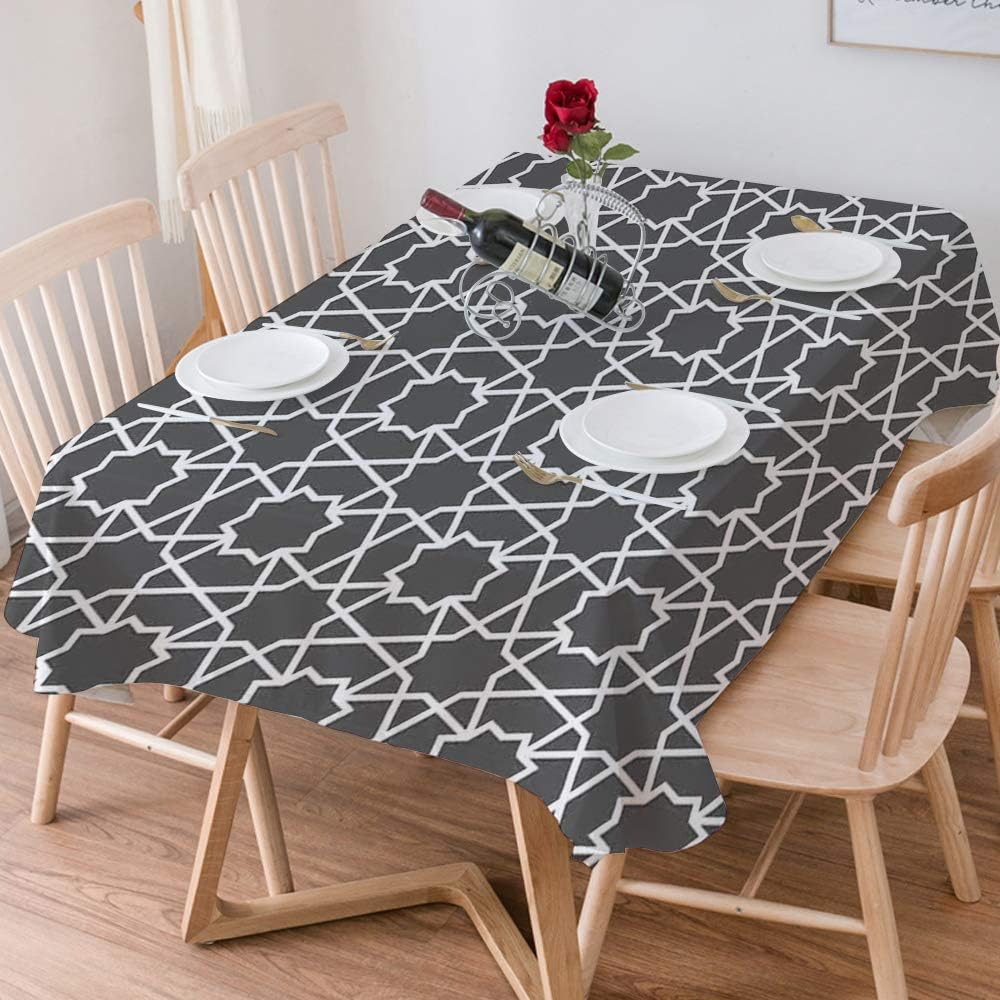 Mantel de Mesa Rectangular Antimanchas, Cubierta de Mesa Algodón y lino ...