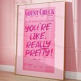 Amazon.com: CLFORLORGN Youre Like Really Pretty Canvas Print Pink Preppy Guest Check Wall Art ...