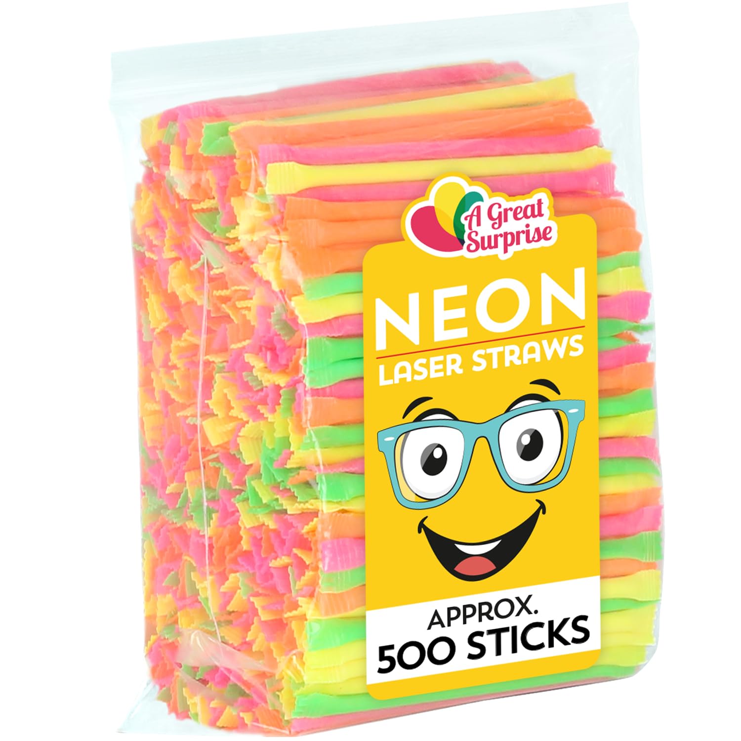 Mua Sugar Candy Straws - 500 Sugar Filled Sticks - Neon 90's Candy, 80s ...