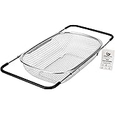 Amazon.com: Over the Sink Colander Strainer Basket with Rubber Grip, 6 ...