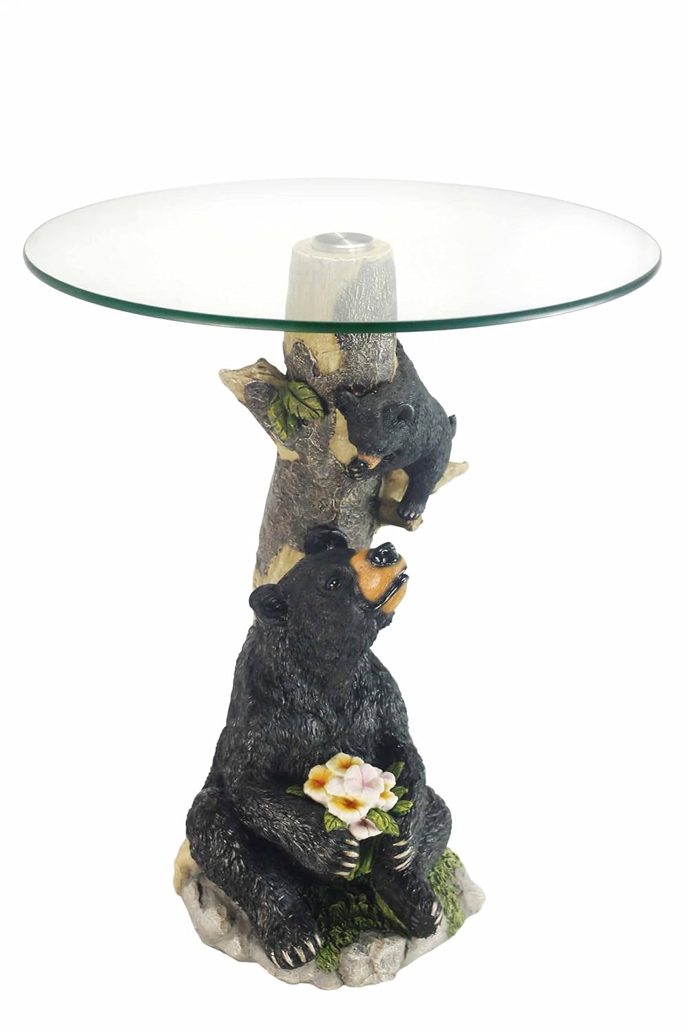 OK Lighting OK-0788N Animal Sculpture End Table 24" H Glass Top Color ...