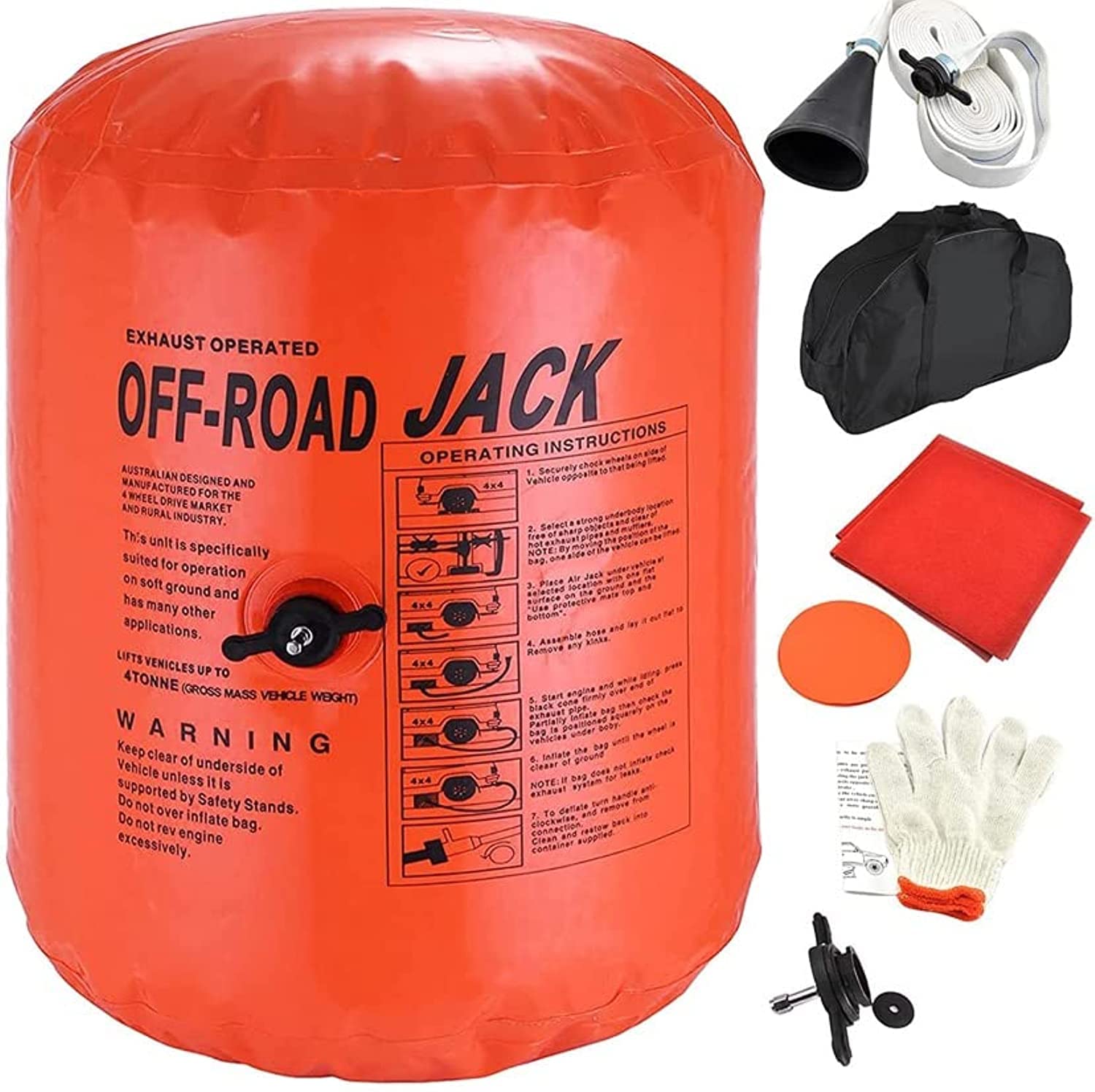 Flieeya 4T Exhaust Air Jack Inflatable Car Jack Off-Road Exhaust Air ...