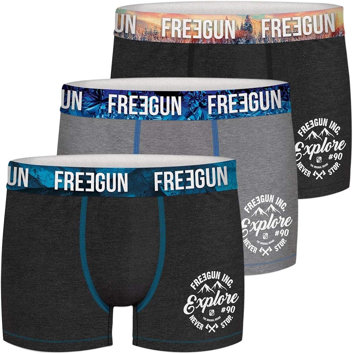 FREEGUN Calecon Boxer Garcon Coton (Lot de 3) Taille 8/10 Ans: Amazon ...