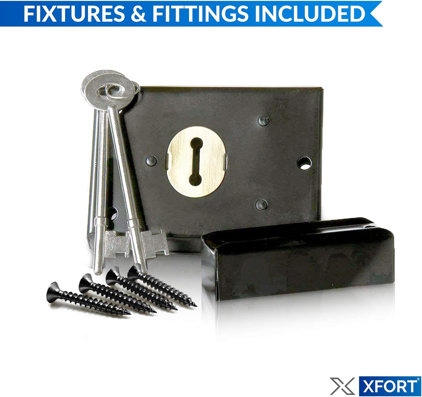 XFORT® Rim Deadlock, Surface Mounted Rim Dead Lock with Key Operated ...