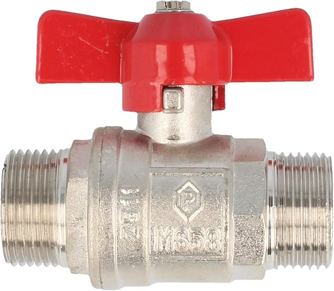 tecuro Kugelhahn Größe 1/2 Außengewinde x Außengewinde, Flügelgriff rot: Amazon.de: Baumarkt