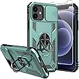 Amazon.com: SKTGSLAMY for iPhone 12 Case,Phone 12 Pro Case,with Screen Protector and Camera ...