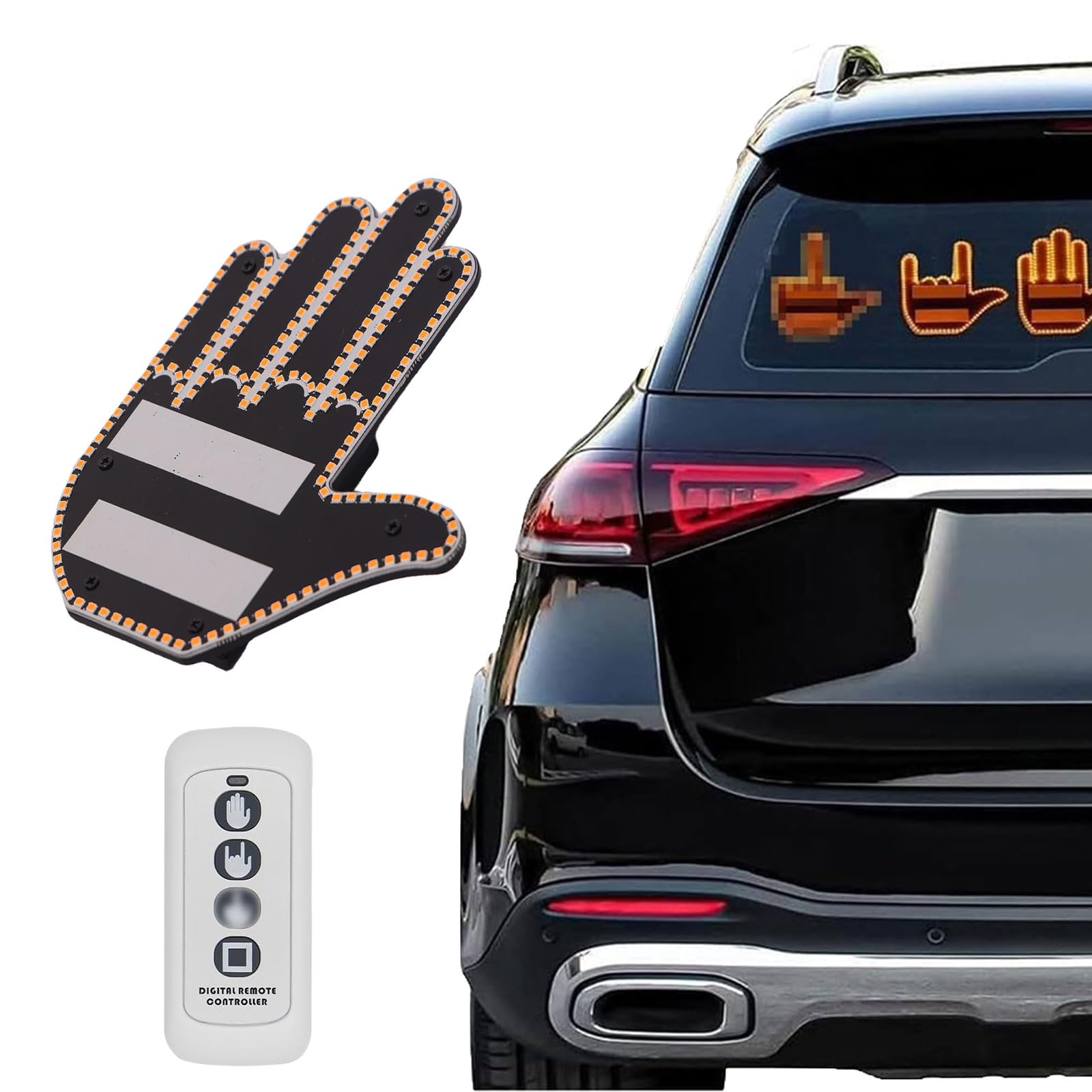 Mua JUCCEWRLD LED 3 In1 Fun Gesture Finger Sign for Car Back Windshield ...