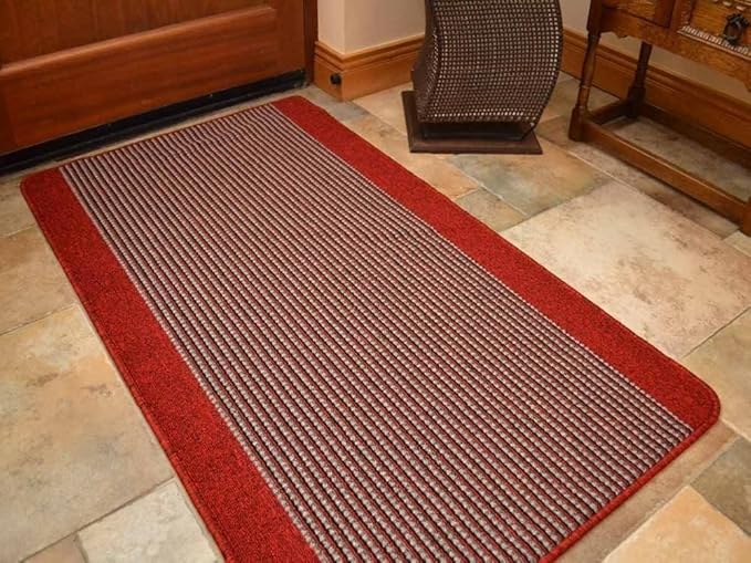 New Red Multipurpose Machine Washable Heavy Duty Rug With a Rubber Anti ...
