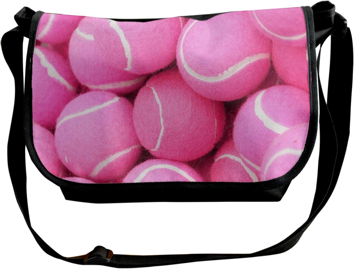 Amazon.com: Shoulder Bag Bright Pink Tennis Balls Classic Messenger Bag ...