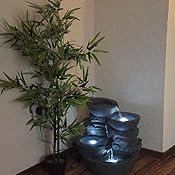 Arnusa Springbrunnen Cascades mit LED-Beleuchtung Gartenbrunnen ...