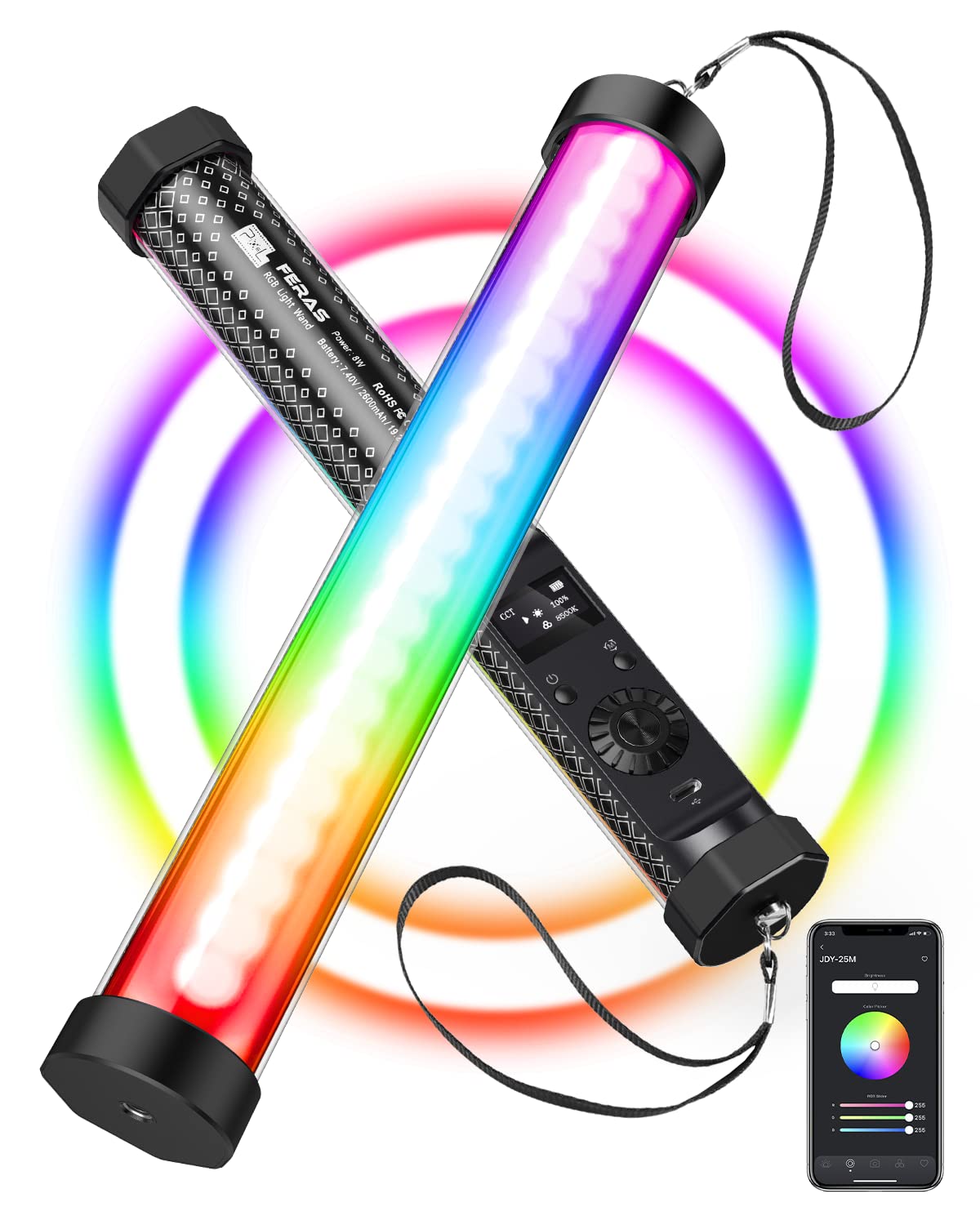 Mua Pixel RGB Handheld Light Wand, LED Video Light with APP Control, 16 ...