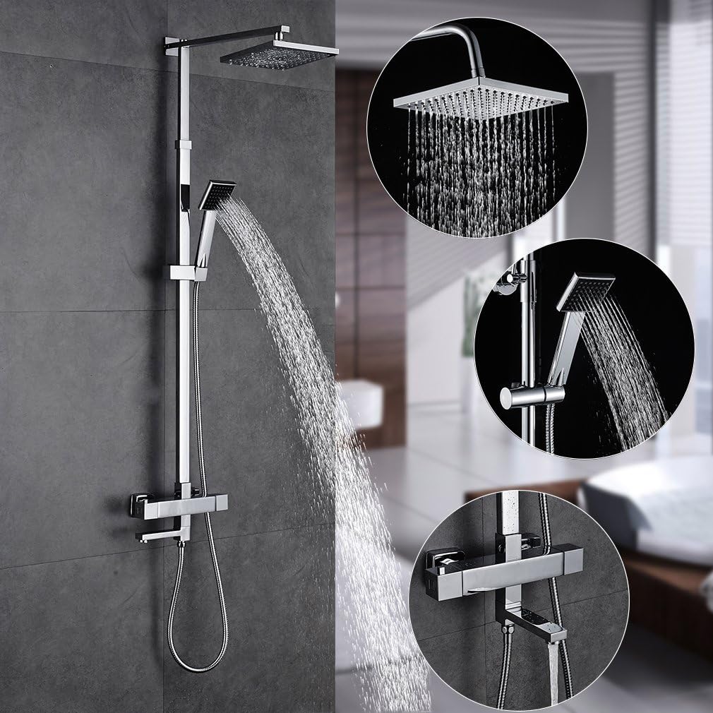 Auralum® Complete Shower Rail Set / Shower Column System with ...