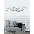 Amazon.com: Silver Metal Wall Sculpture - Indoor/Outdoor Metal Wall Art ...