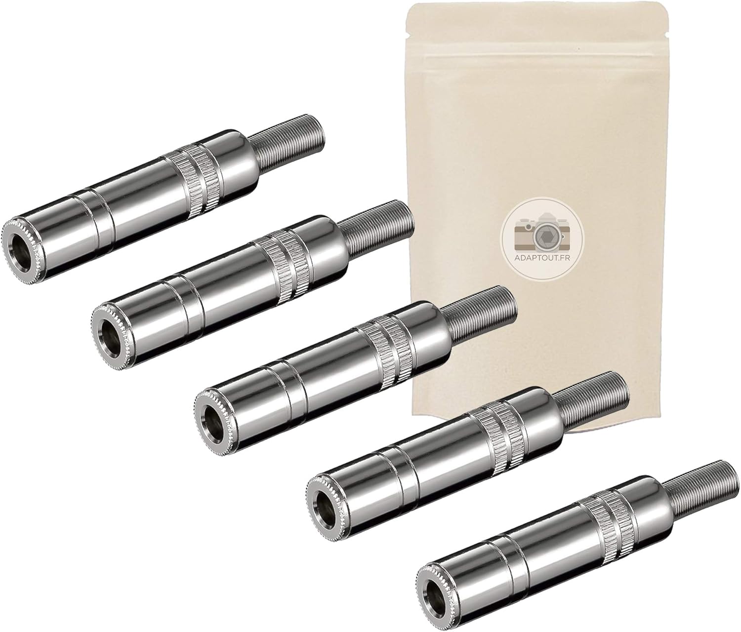 Lot de 5 Jack 6.35mm Femelle à Souder Prise Jack Stéréo Fiche Gros Jack ...