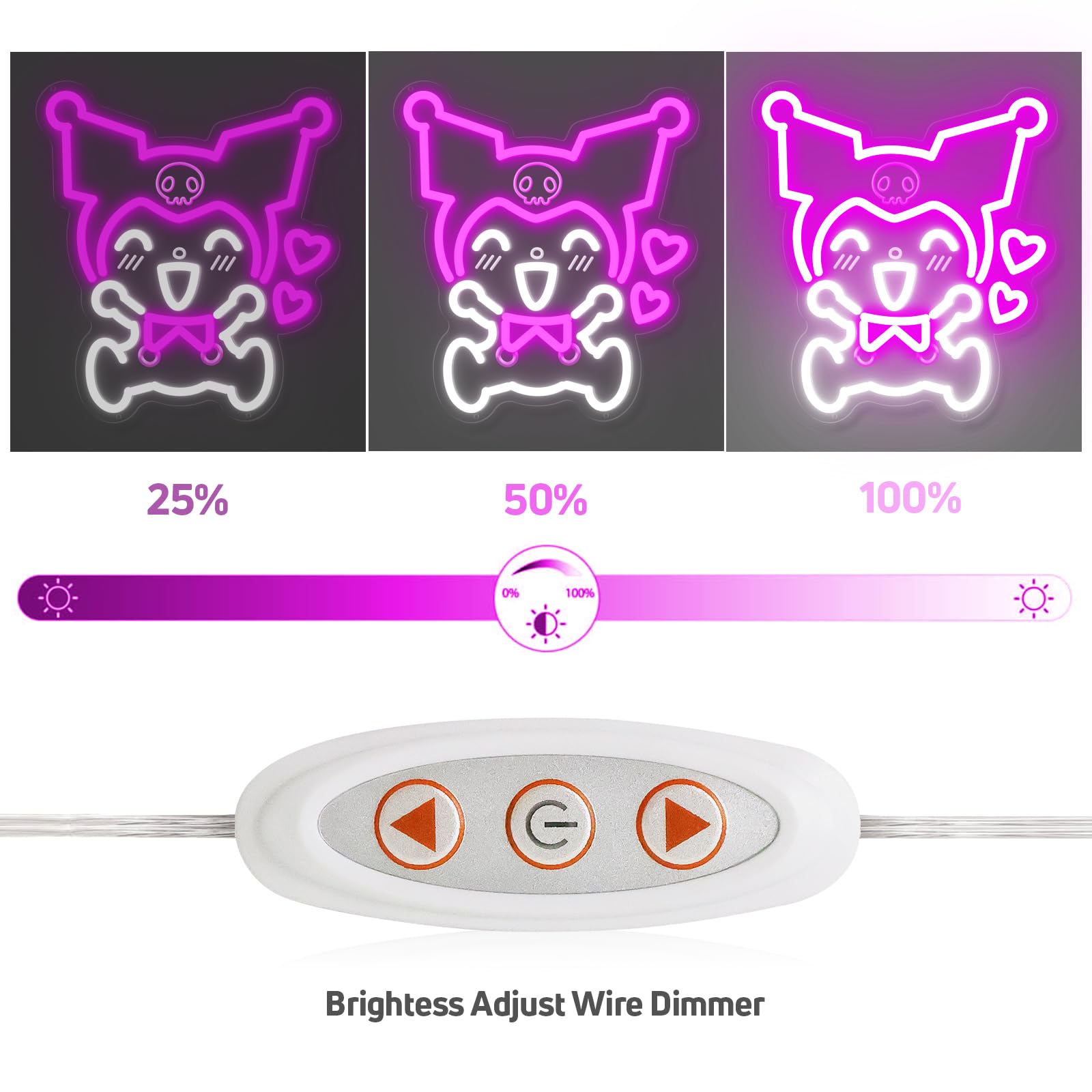 Mua Japanese Anime Neon Light Kuromi Neon Sign, 3D Art LED Sign Kuromi ...