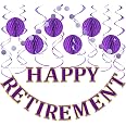 Amazon.com: LITAUS, Retirement Party Decorations, NO DIY - Purple ...