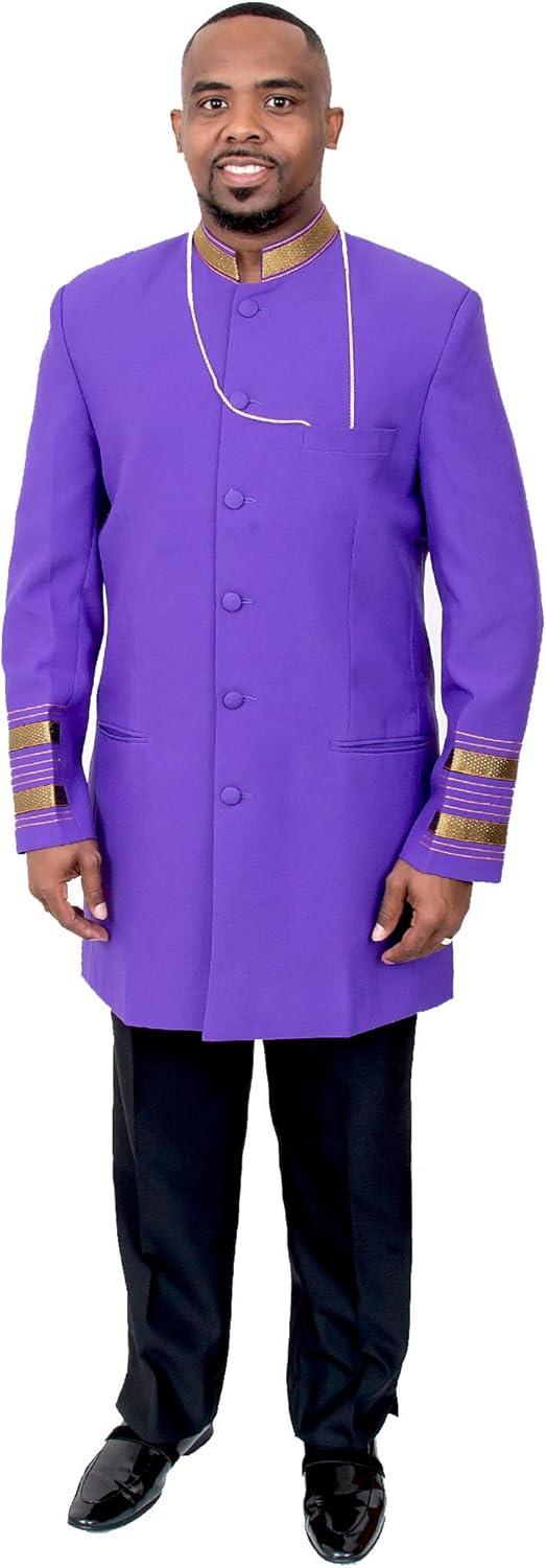 Bishop Clergy Jacket Style 004 (Roman Purple/Gold) at Amazon Men’s ...