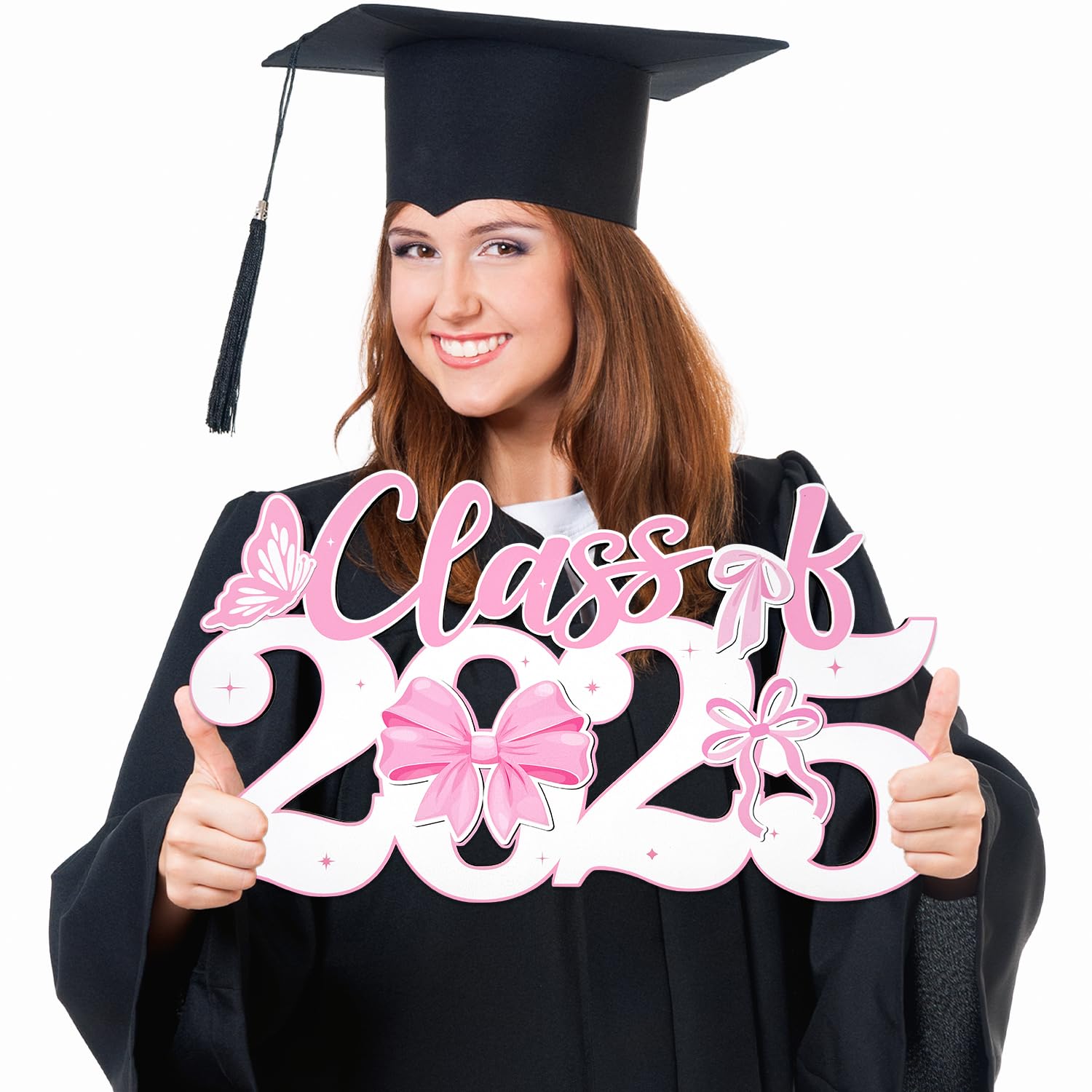 Pink Bow Class of 2025 Wood Signs Graduation Decorations 2025 Wooden ...
