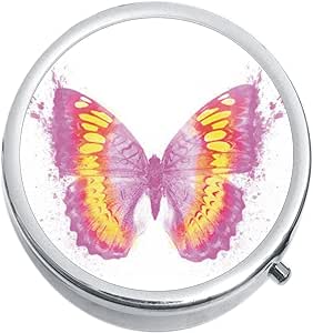 Amazon.com: Watercolor Butterfly Medicine Vitamin Pill Box: Health ...