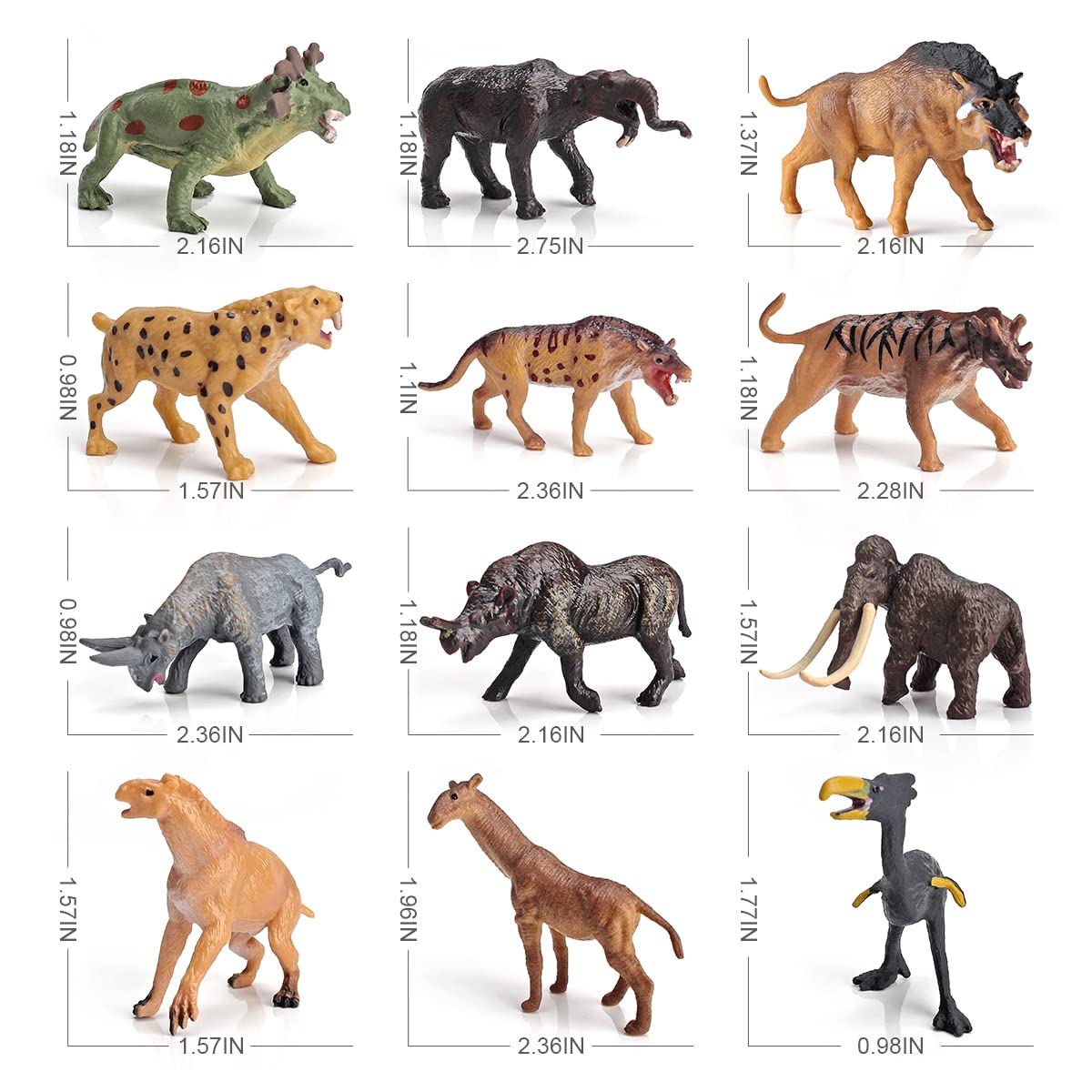 Mua BRETOYIN Mini Prehistoric Mammals Animals Toys Set 12PCS Animal ...
