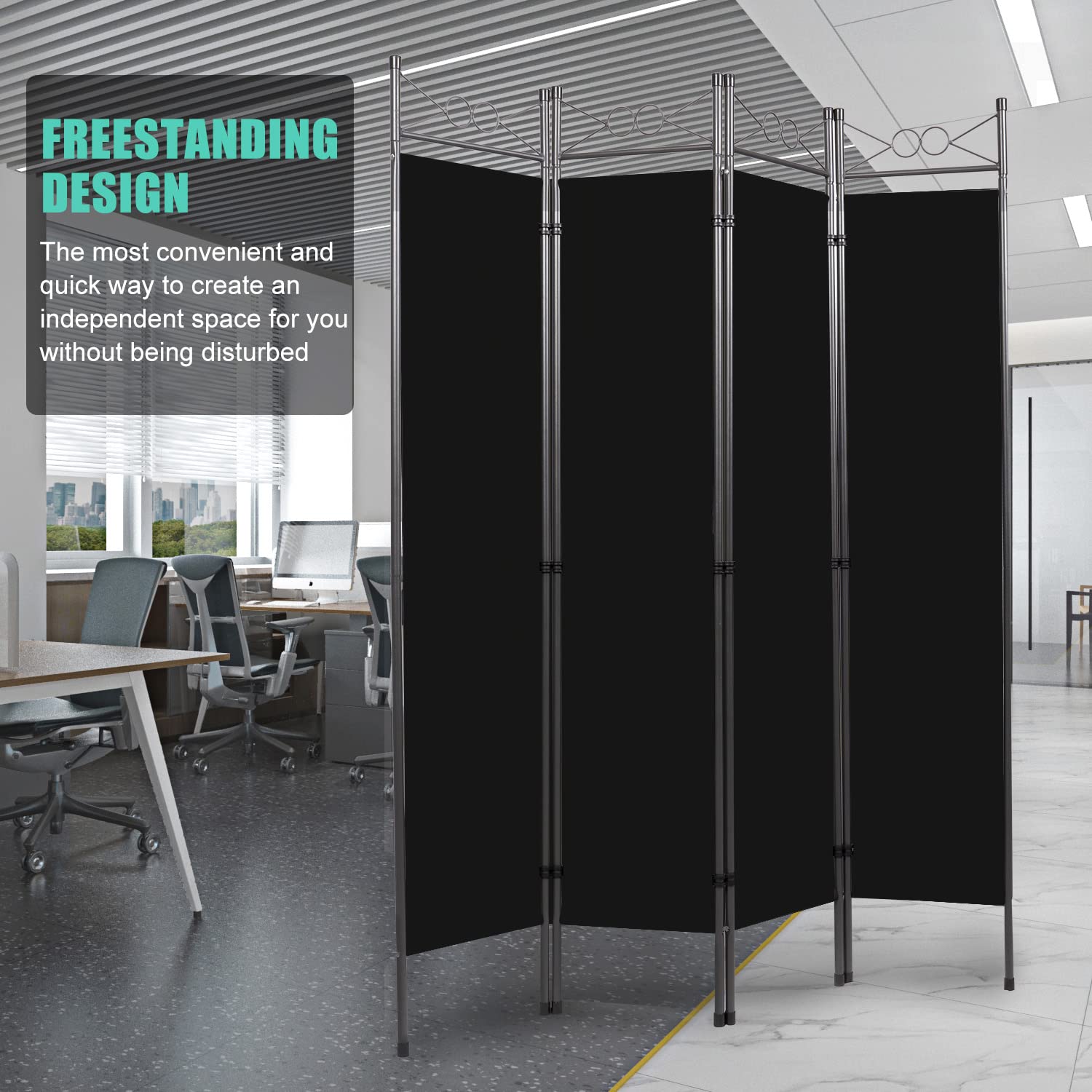 Mua Room Divider-4 Panel Tall Room Dividers and Folding Privacy Screens ...