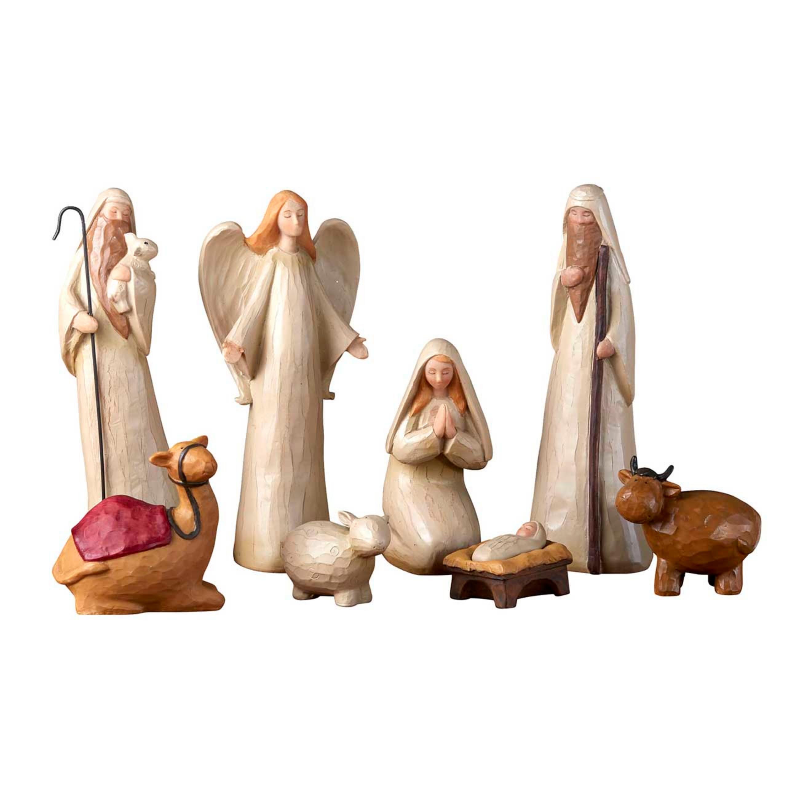 Avalon Gallery Nativity Sets for Christmas - Crafted Rustic Carved ...