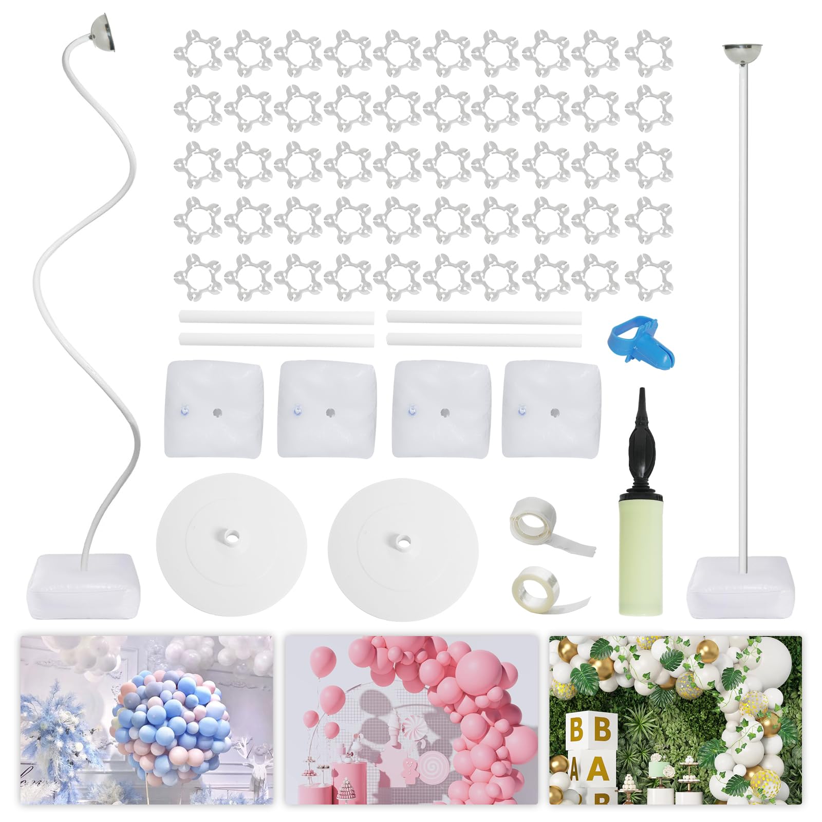 Bazen 8.2ft & 5ft Balloon Arch Kit Free Bending Shape Deformation ...