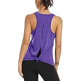 icyzone Open Back Workout Top Shirts - Yoga t-Shirts Activewear ...