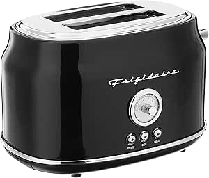 Frigidaire ETO102-BLACK, 2 Slice Toaster, Retro Style, Wide Slot for ...