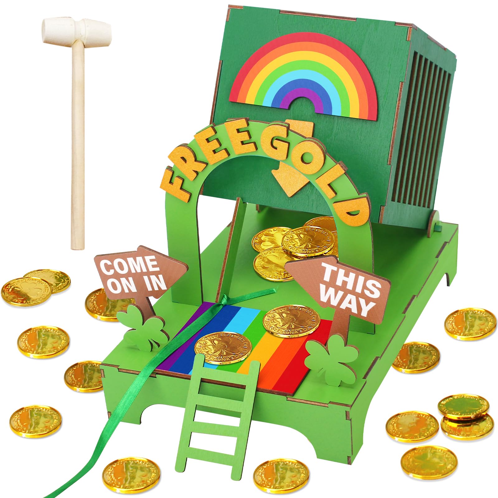 OFIHIDO Leprechaun Trap Kit for Kids,Wood DIY Craft Catch a Leprechaun ...