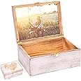 Amazon.com: Larger Wooden Memory Keepsake Boxes With Hinged Lids and a ...